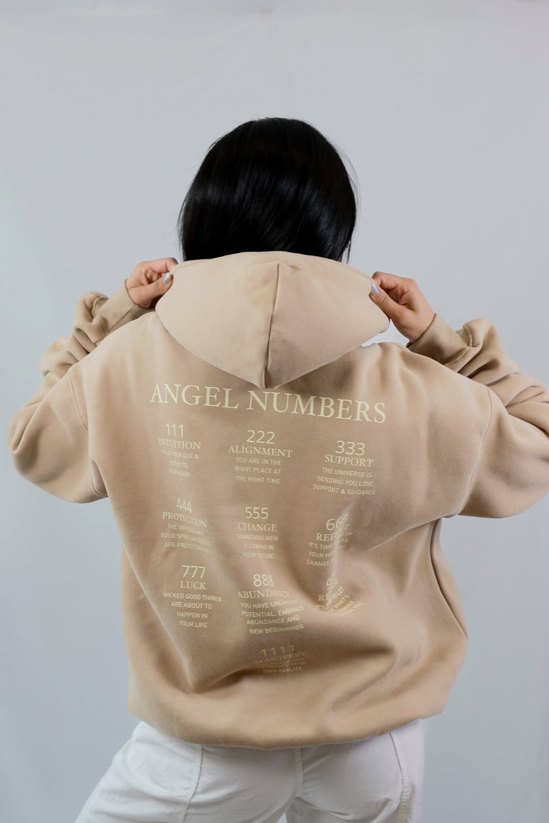 ANGEL HOODIE IN "OAT MILK LATTE"