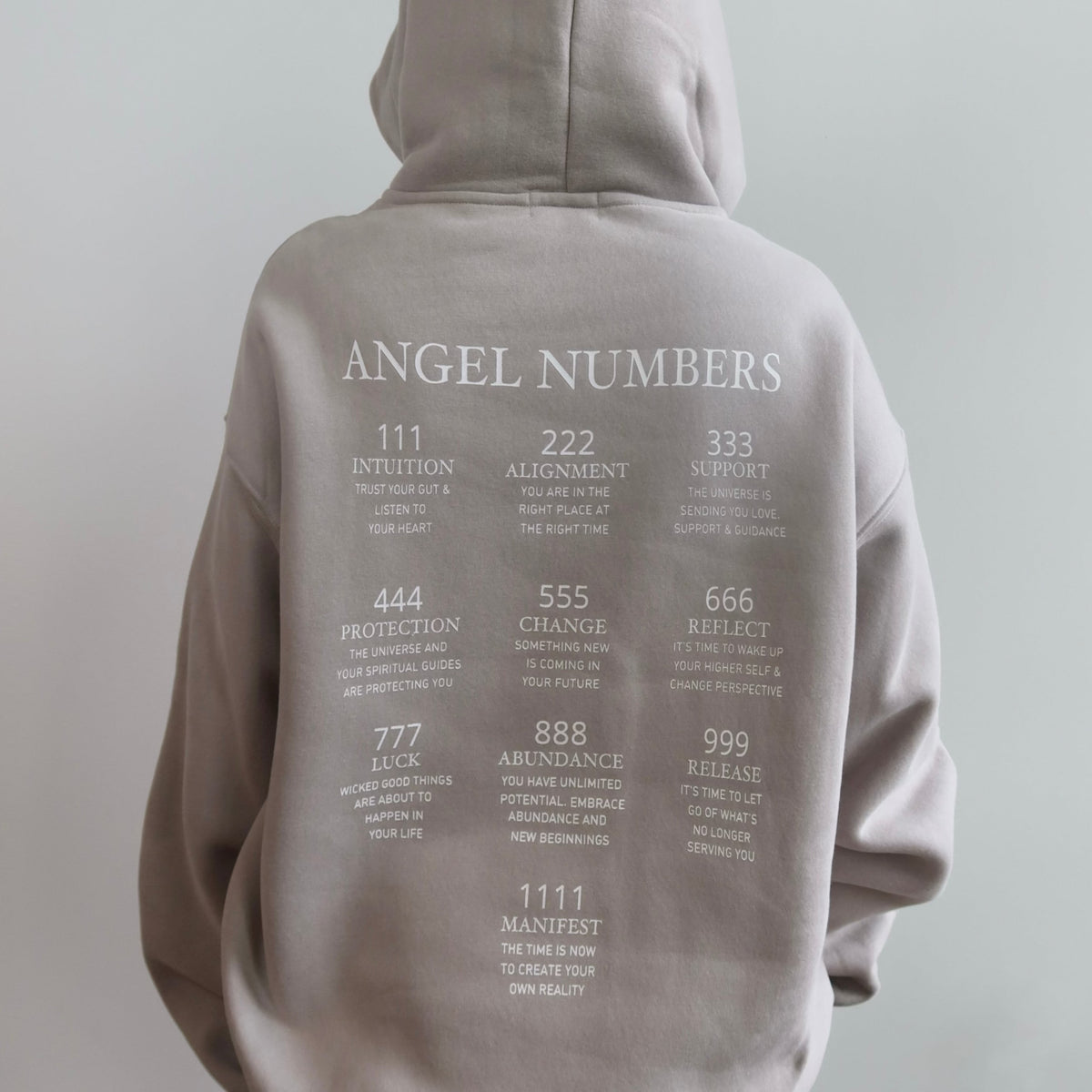 Angel number hoodie in "brunch"