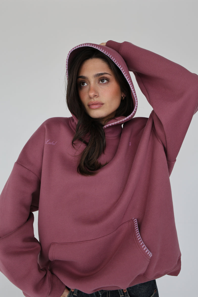 LABEL HOODIE IN "VIOLET BREEZE"